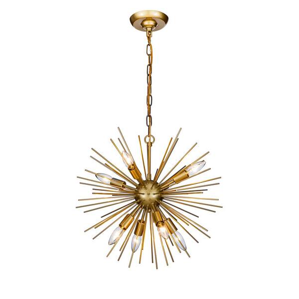 ALOA DECOR 8-Light 19 in. Modern Antique Gold Sputnik Sphere ...