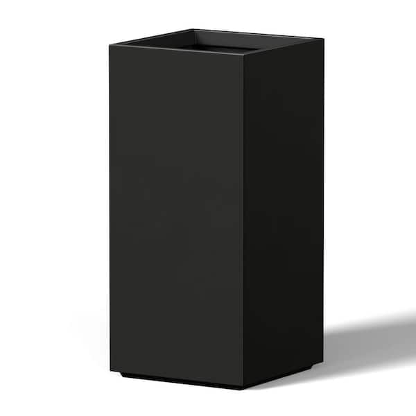 EDYO LIVING Metal Box Square Planter in Black HCMP004-BLK - The Home Depot