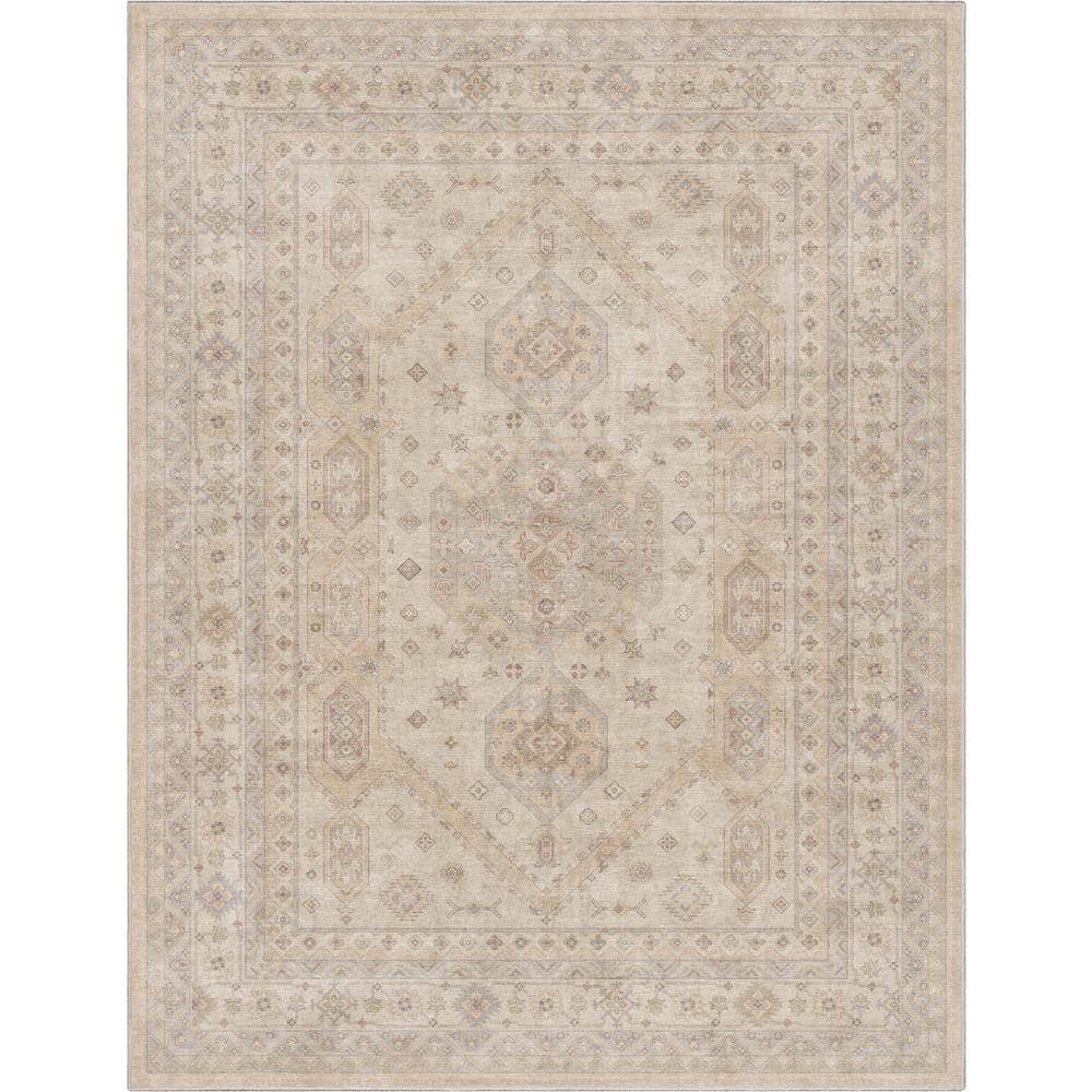 Well Woven Beige 7 ft. 7 in. x 9 ft. 10 in. Apollo Nicosia Vintage ...
