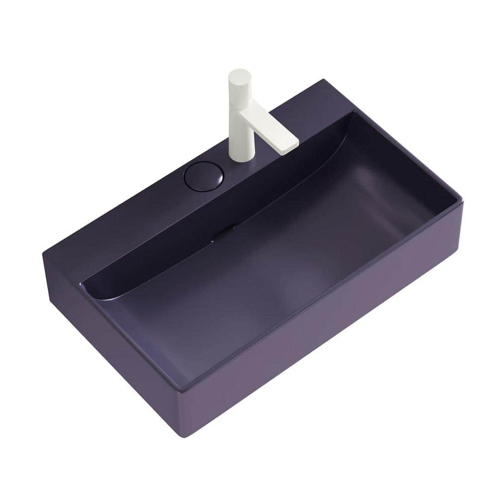 GQB 24 in. W Purple Ceramic Bathroom Sink without Cabinet with Drain ...
