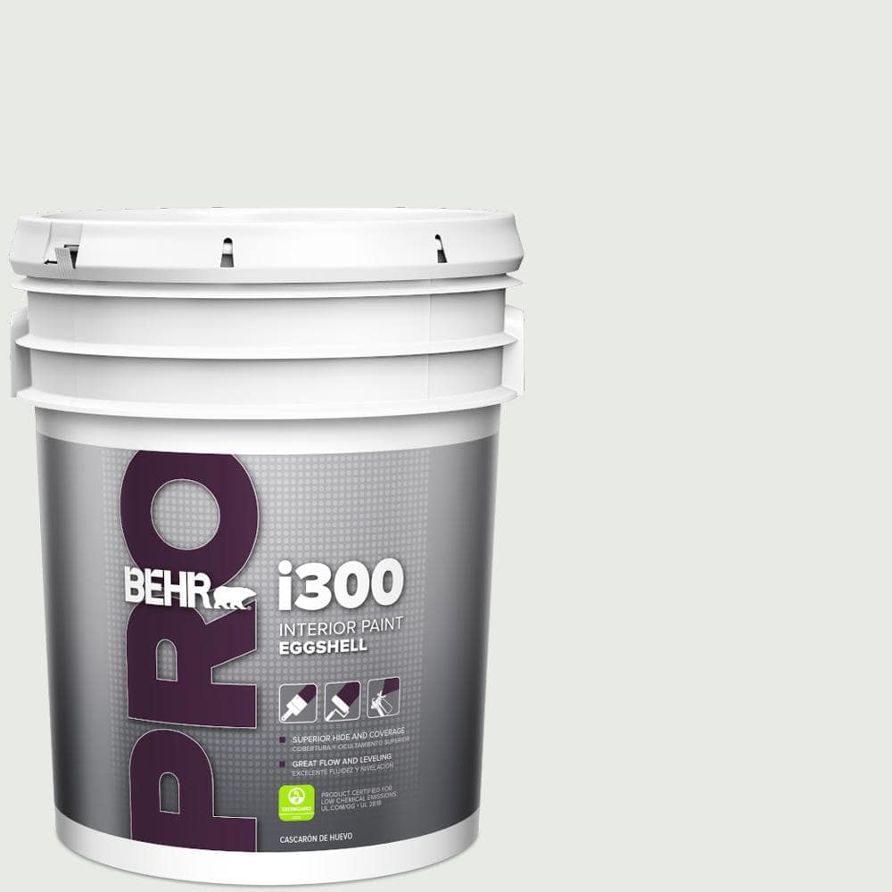 BEHR PRO 5 gal. #BL-W08 Frothy Surf Eggshell Interior Paint PR33005 ...