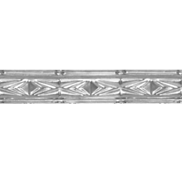 Shanko 4 ft. x 3 in. x 1/8 in. Chrome-Plated Steel Cornice Moulding ...