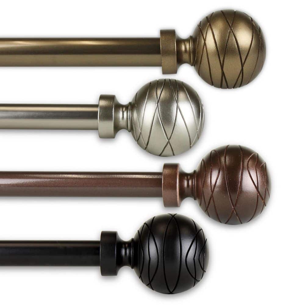 Rod Desyne Arman 18 in. - 28 in. Single Curtain Rod in Antique Brass ...