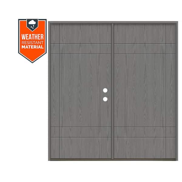 Krosswood Doors SUMMIT Modern 72 in. x 79 in. Left-Active/Inswing Solid ...