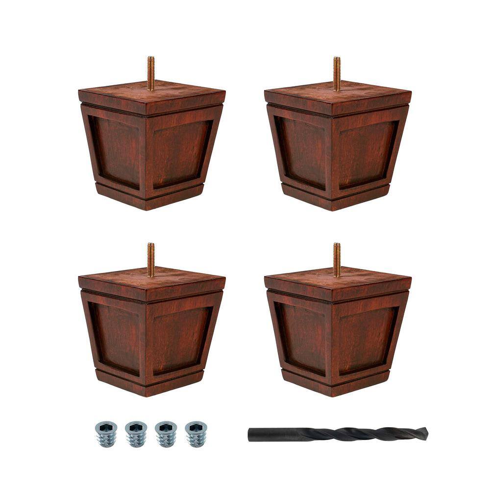 American Pro Decor 4 in. x 4 in. Stained Cherry Solid Hardwood Square ...