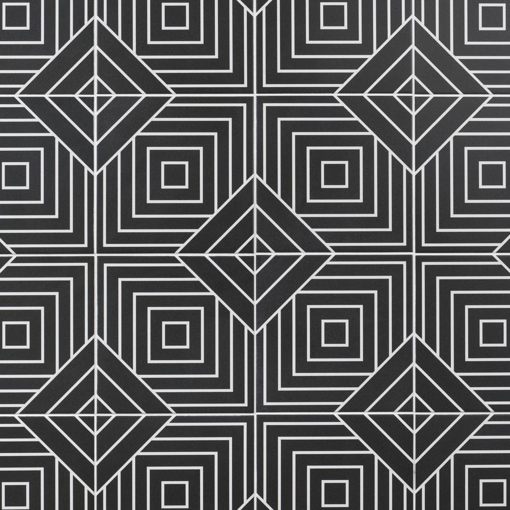 Ivy Hill Tile Script Line Negative 7.87 in. x 7.87 in. Matte Porcelain ...