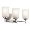 KICHLER Shailene 21 in. 3-Light Brushed Nickel Traditional Bathroom ...