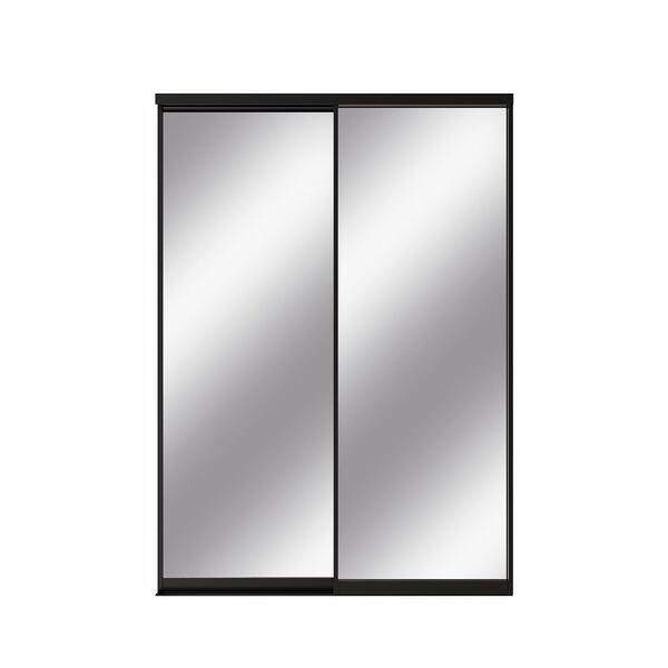 Reviews for EH PUERTA 48 in. x 80 in. 1-Lite Black Mirrored Glass and ...