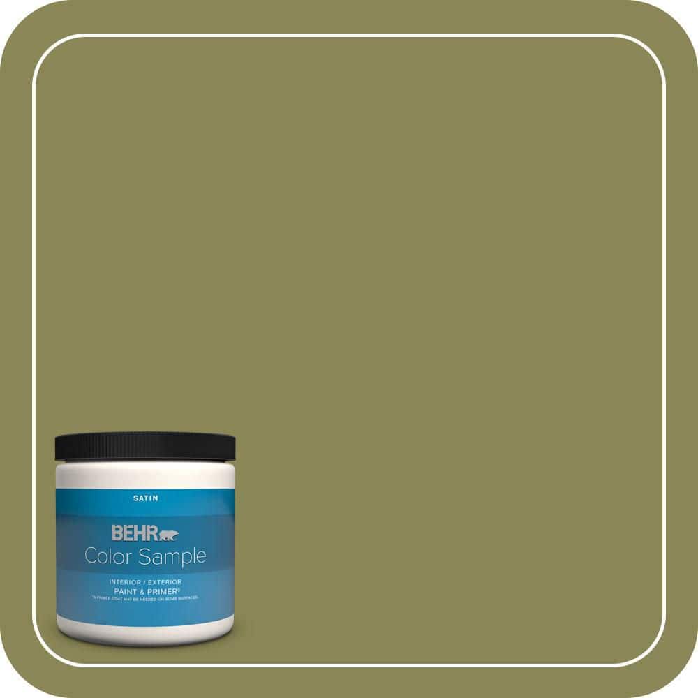BEHR PREMIUM PLUS 8 oz. #S340-6 Fertile Green Satin Enamel Interior ...