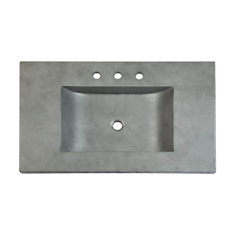 AGH Deco 42 in. Drop-in Cement Bathroom Sink IBV0042CM - The Home Depot