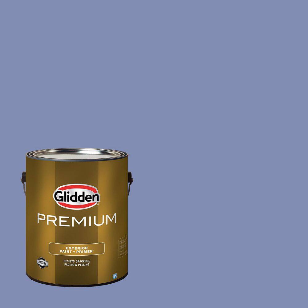 Glidden Premium 1 gal. PPG1167-5 Skysail Blue Satin Exterior Latex ...