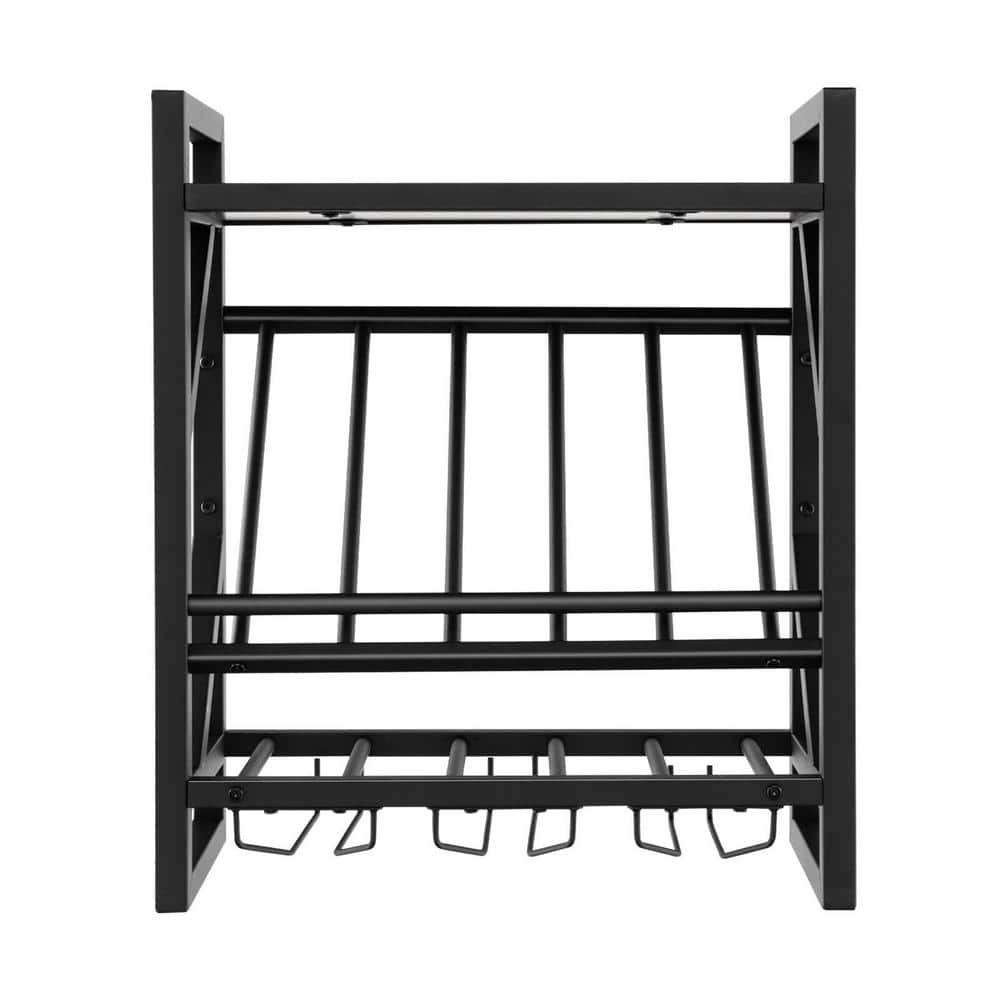 Gymax Wall Mounted Rustic Wine Rack 10 Bottles Wine Display Holder Wglass Holder Gym11949 The