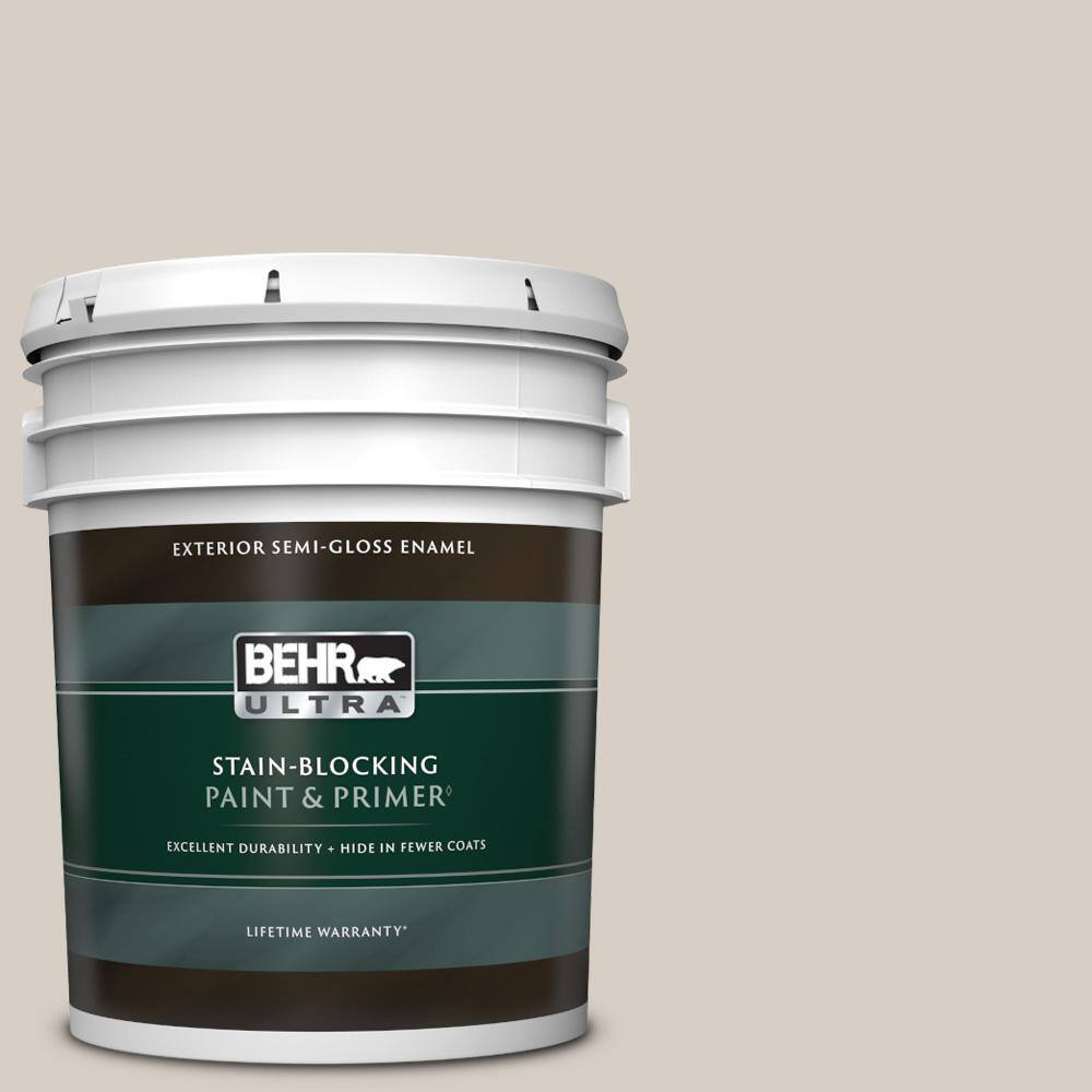 BEHR ULTRA 5 gal. #MQ3-06 Granite Dust Semi-Gloss Enamel Exterior Paint ...
