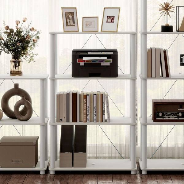 Furniture of America Quincy 44.2 in. Tall White Engineered Wood Wide 4 ...