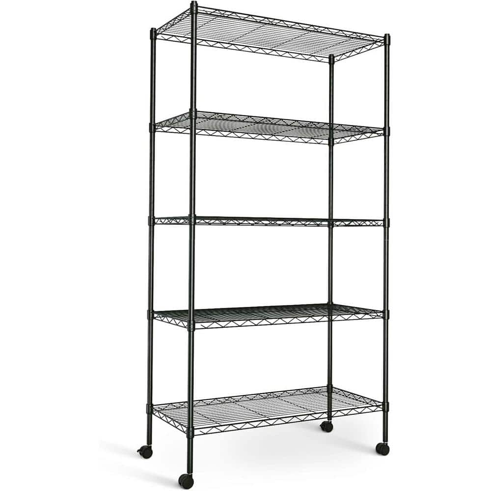 Siavonce 5-Shelf Heavy Duty Shelving Unit Metel Pantry Organizer Wire ...