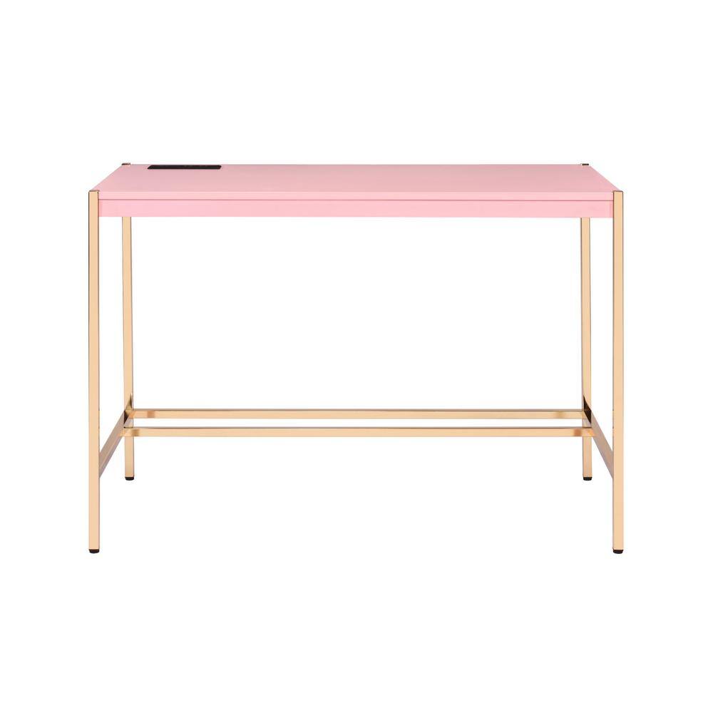 Venetian Worldwide Midriaks 42 in. Rectangular Metal Gold and Pink with ...