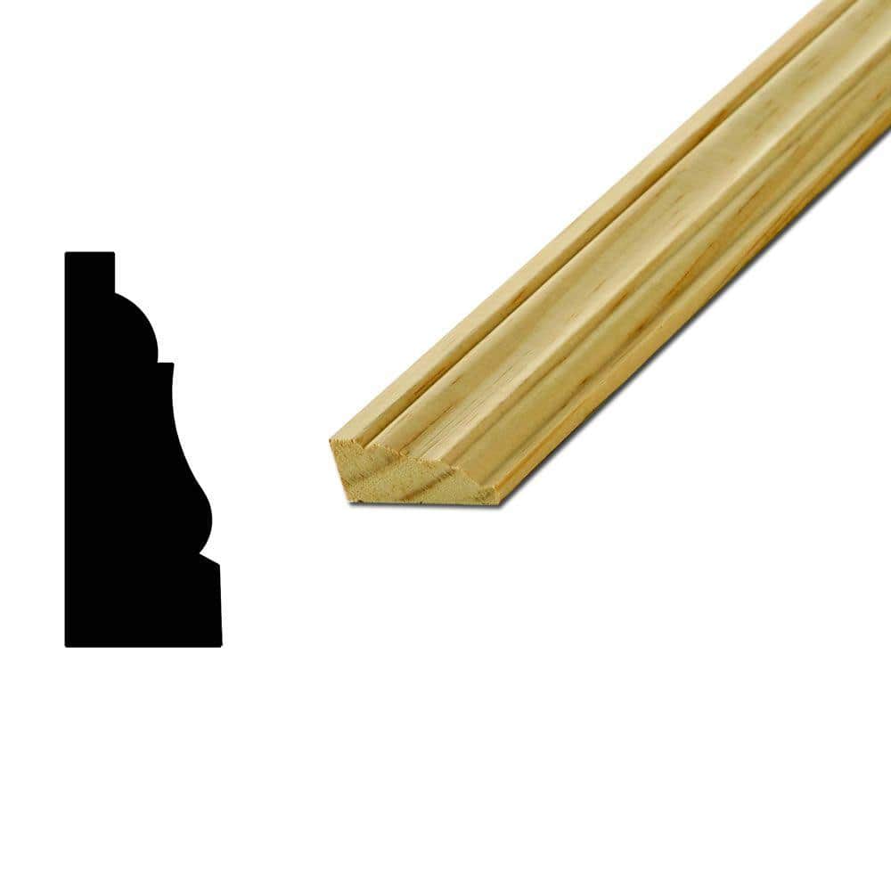 American Wood Moulding WM128 9/16 in. x 1-3/8 in. Pine Crown Moulding ...