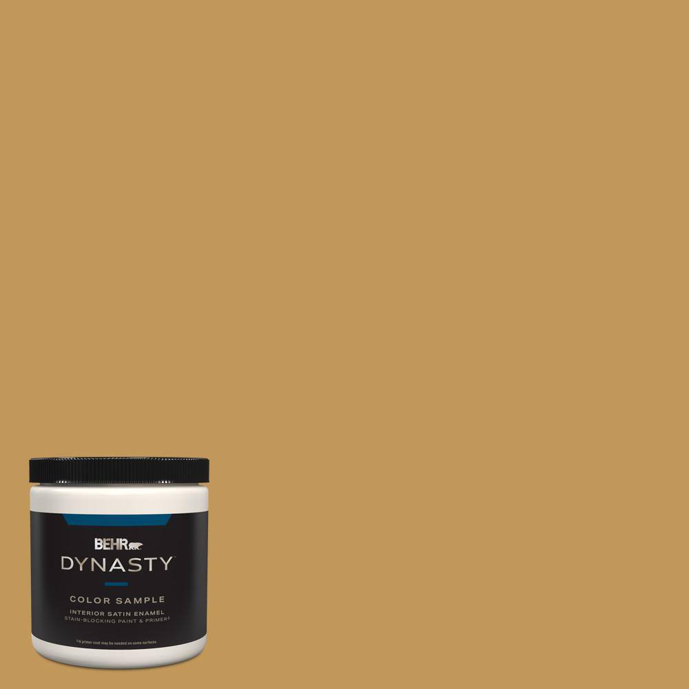 BEHR DYNASTY 8 oz. #330D-6 Townhouse Tan Satin Enamel Interior/Exterior ...