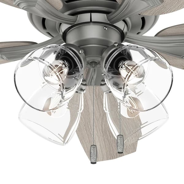 Hunter Channing 52 In Indoor Brushed Nickel Ceiling Fan With Light Kit ...