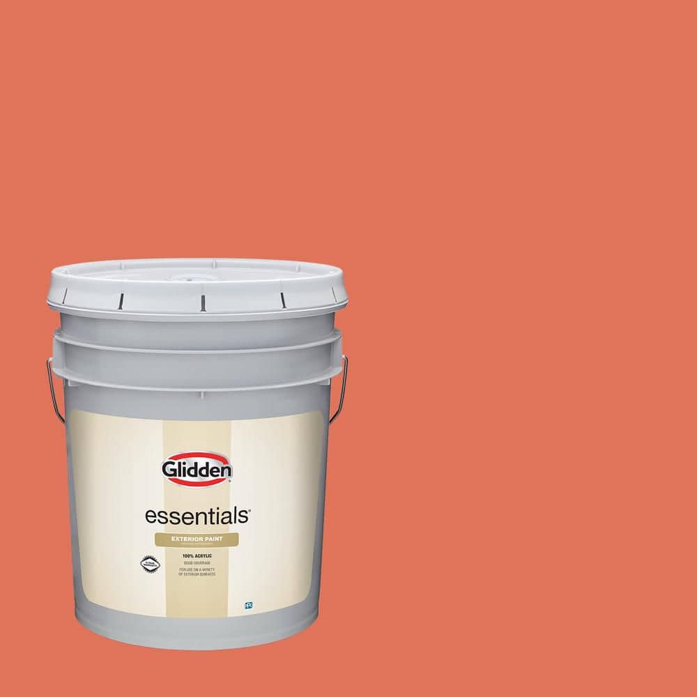 Glidden Essentials 5 gal. PPG1193-6 Rustic Pottery Satin Exterior Paint ...