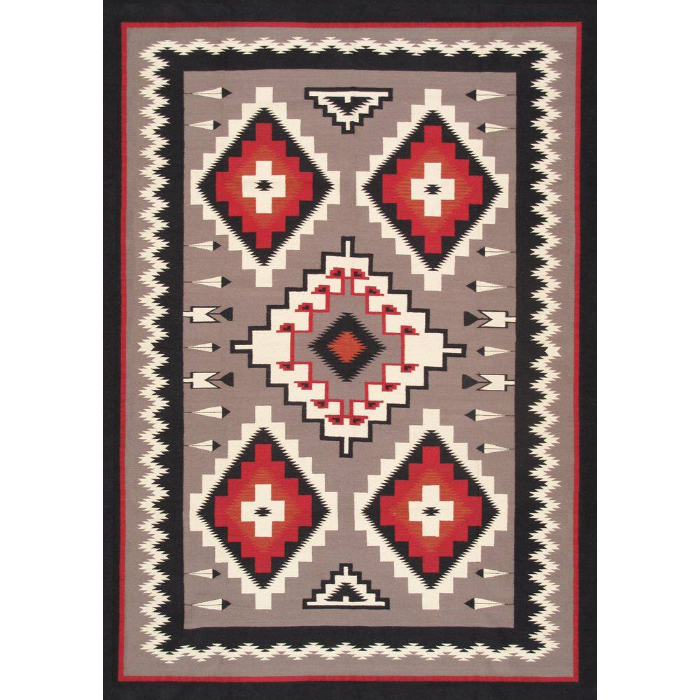Pasargad Home Tuscany Grey/Black 10 ft. x 14 ft. Geomatric Area Rug PNT ...