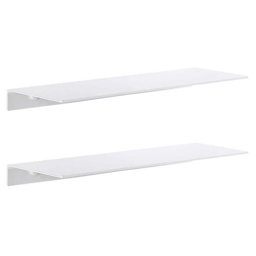 23.43 in. W x 4.9 in. D White Floating Shelves Decorative Wall Shelf ...