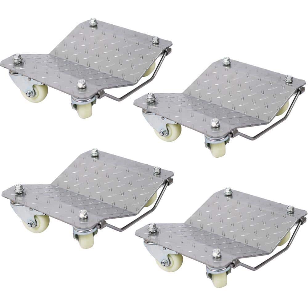 Huluwat 4-Pieces Gray Car Dolly, Heavy Duty Wheel Dolly, 4-Tires Wheel ...