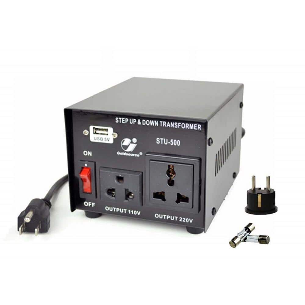Lukyamzn Voltage Transformer Converter 110V to 220V 220V to 110V with 5V USB Output and Circuit Breaker Protection in Black SA10 327B126 The Home Depot