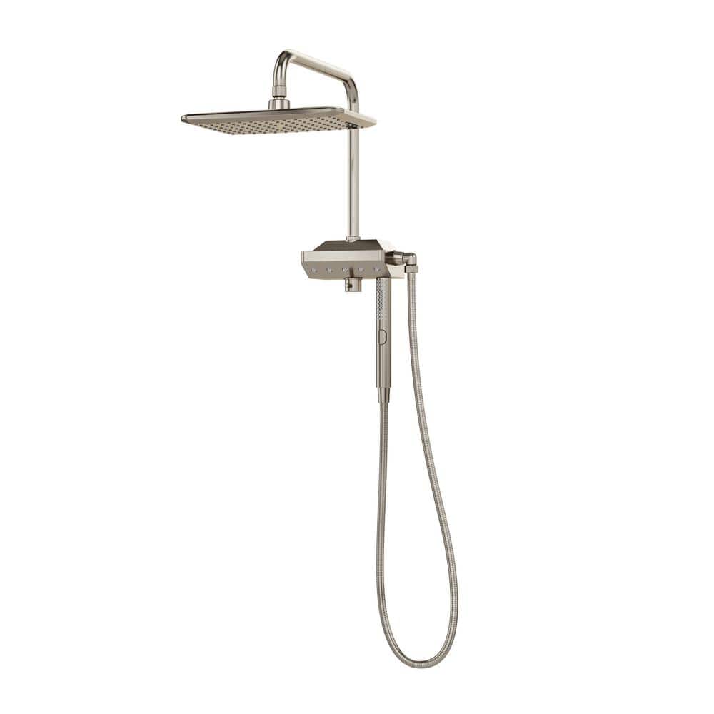 PULSE Showerspas 4-Spray Wall Mounted 12 in. Dual Shower Head and ...