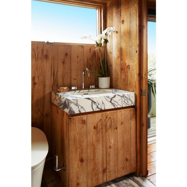 KOHLER Brazn 24 in. Oval Undermount Bathroom Sink in White 21057-0 ...