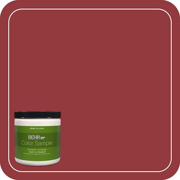 BEHR PREMIUM PLUS 8 oz. #ECC-32-3 Cherry Tree Semi-Gloss Interior ...