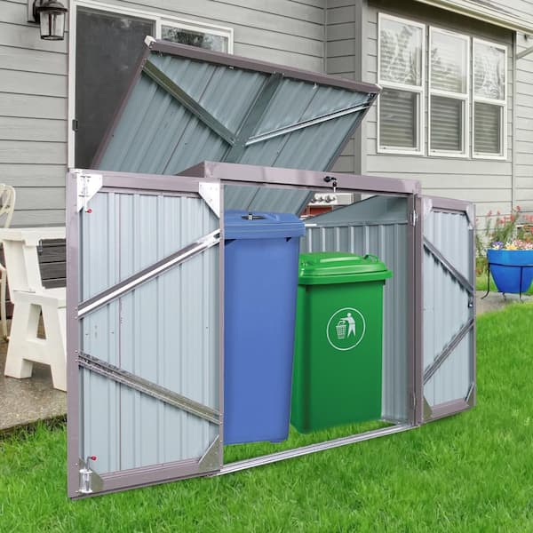 Metal Storage Shed For Trash Cans Outdoor Metal Trash Can Storage Shed ...