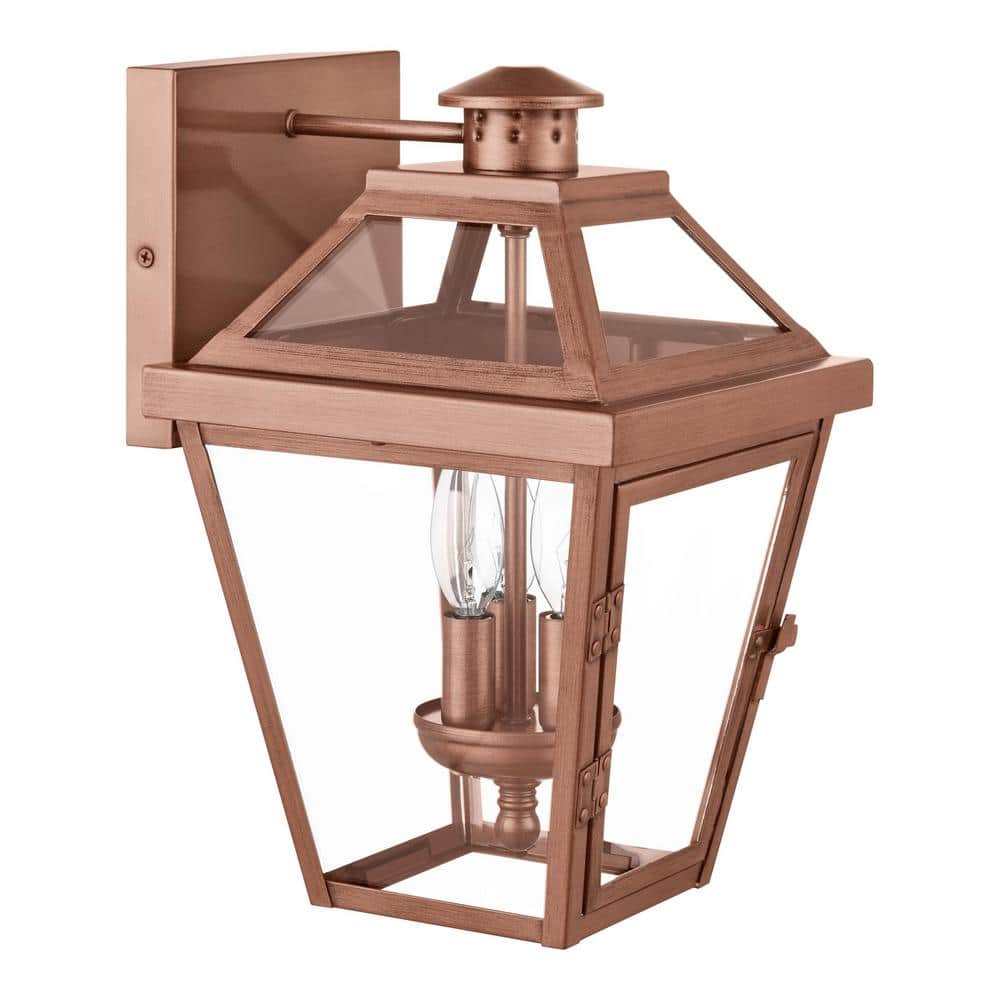 Hampton Bay Bailey Park 14.25 in. Copper Outdoor Barn Wall Light with ...
