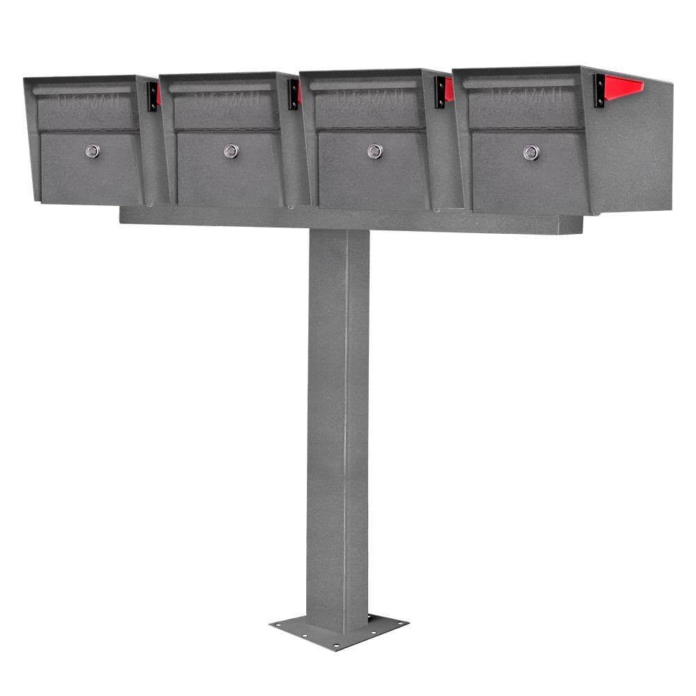 Mail Boss Mail Manager X4 Locking Mailbox Combo Kit with Surface Mount ...