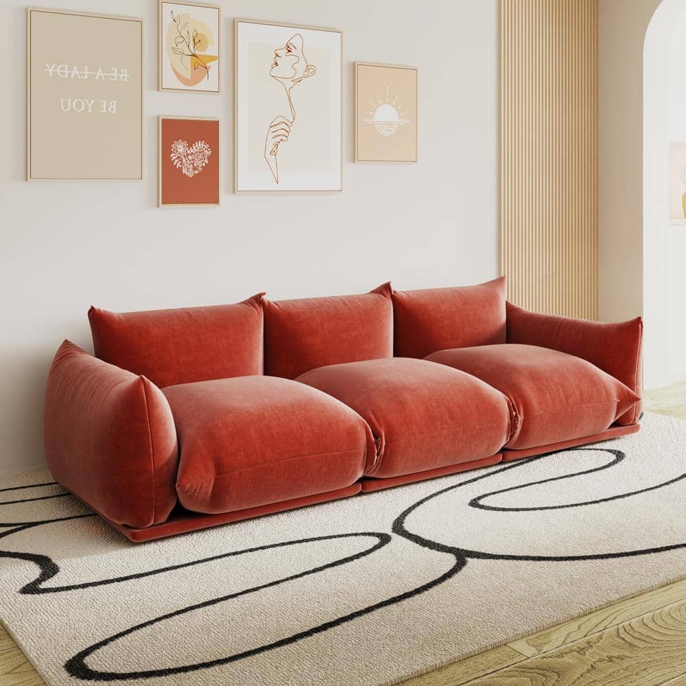 Magic Home 180 in. Flared Arm Leather Modular U Shape Sectional Sofa 8 ...