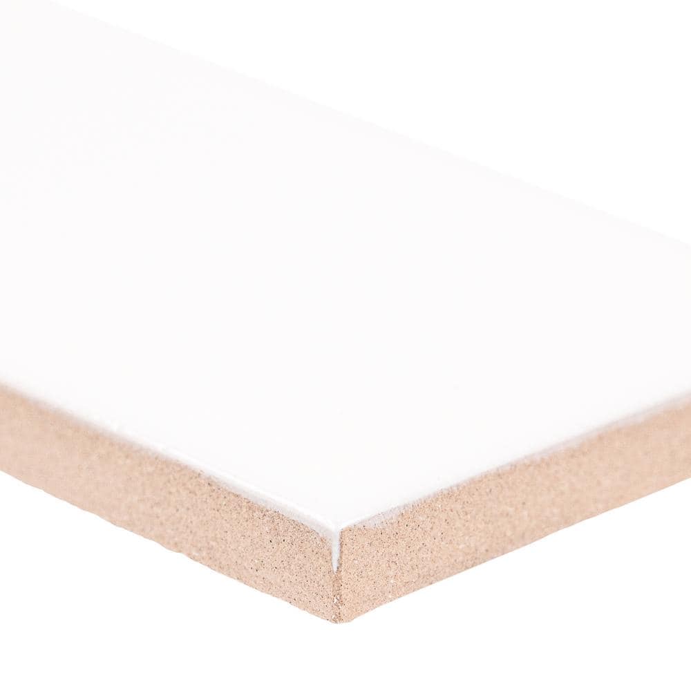 MSI Matrix White 2 in. x 8 in. Glossy Ceramic Bullnose Wall Tile (10 ...