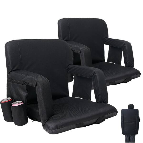 BOZTIY 21 in. Wide Stadium Seat with Backrest and Arms Portable ...