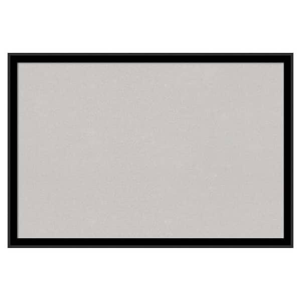 Amanti Art Incline Black 25 in. x 17 in. Wood Framed Grey Cork Memo ...