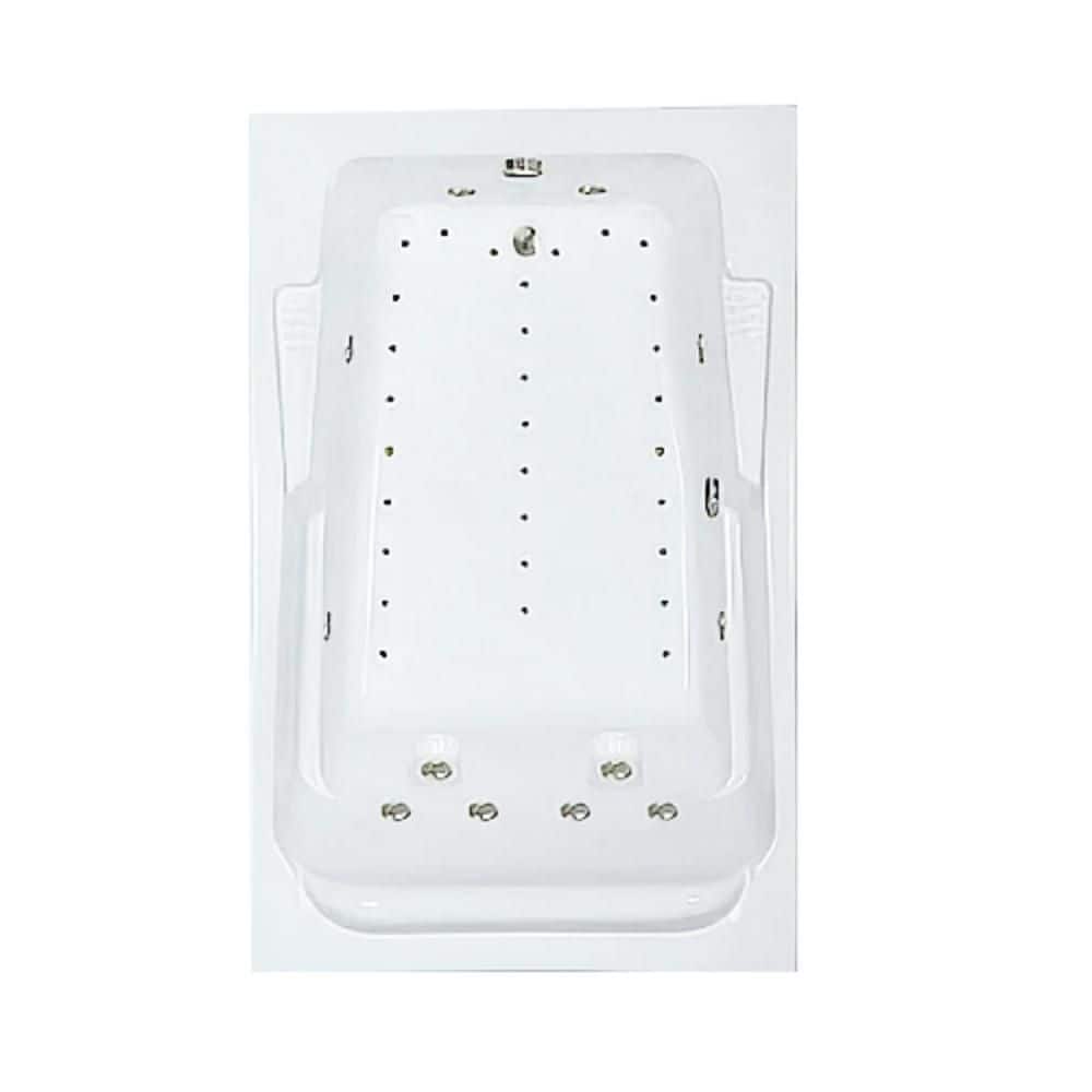 Comfortflo 72 in. x 48 in. Acrylic Rectangular Alcove Whirlpool and Air Bathtub with Reversible ...