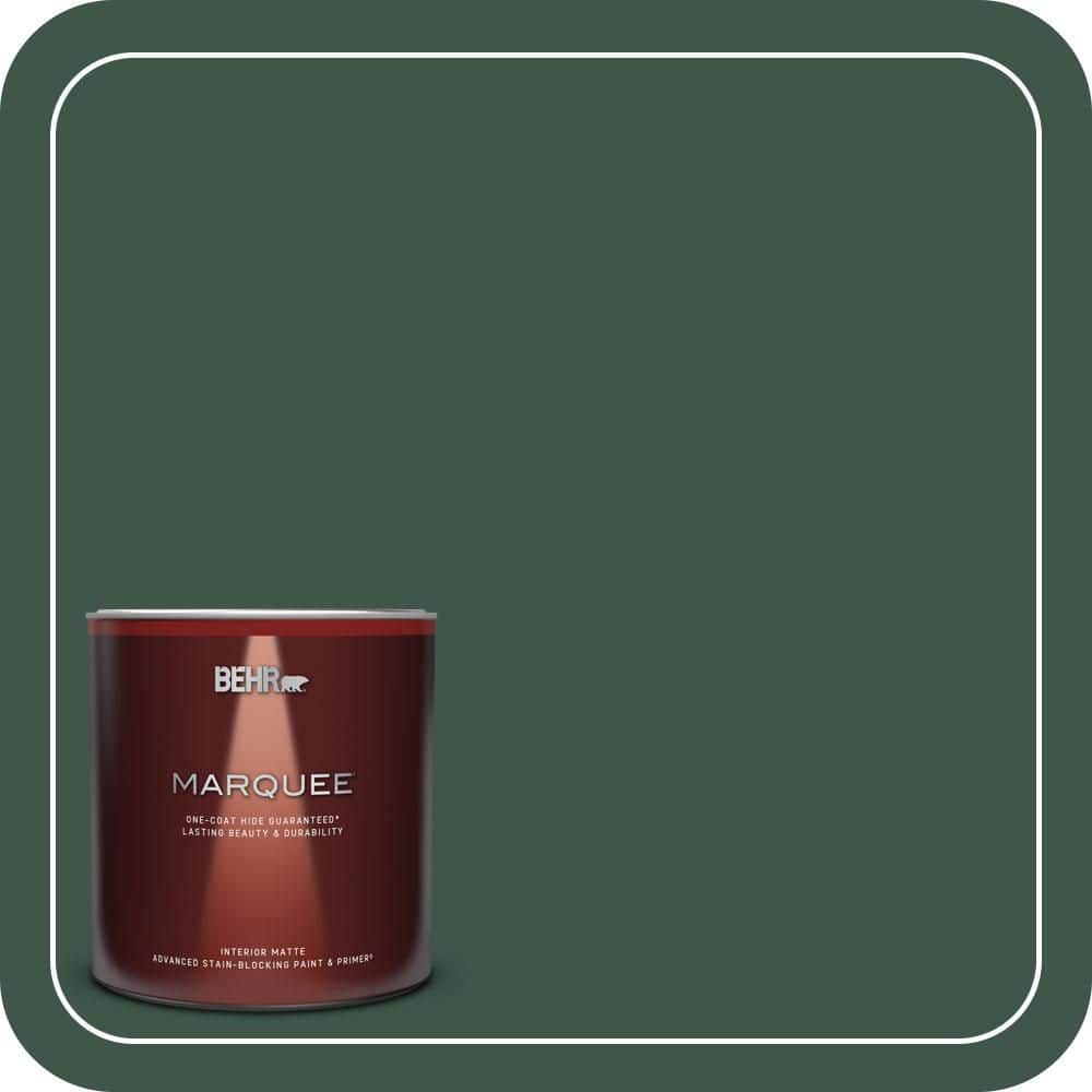 BEHR MARQUEE 1 qt. #470F-7 Deep Jungle Matte Interior Paint & Primer ...
