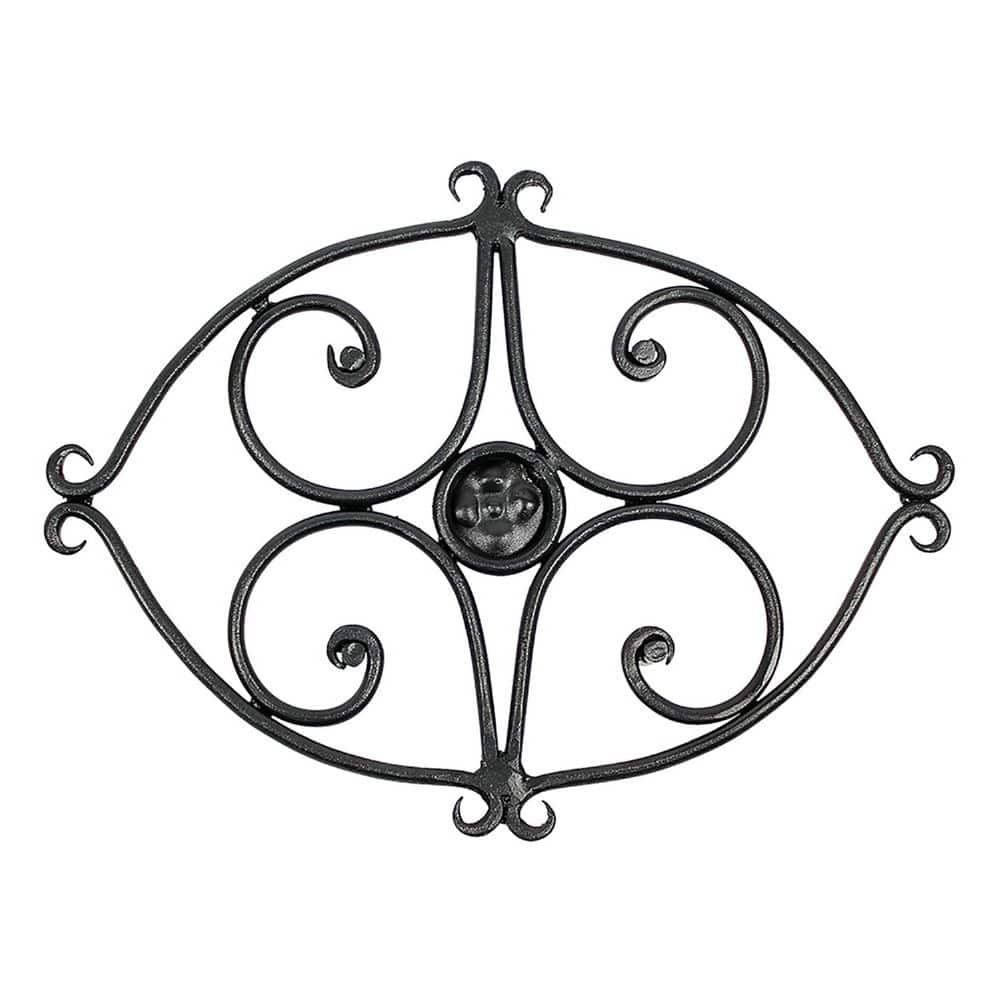 ACHLA DESIGNS Oval Scroll Wrought Iron Trivet, 11.5 Inch Long, Black ...