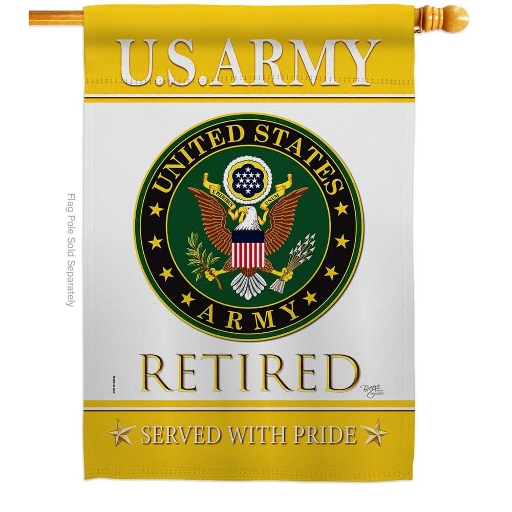 Breeze Decor 2.3 ft. x 3.3 ft. US Army Retired House Flag 2-Sided Armed ...