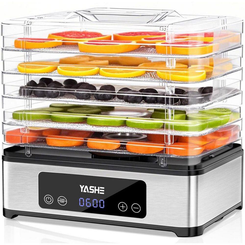YASHE 420W 5 Stainless Steel Trays Food Dryer, 48H Timer and ...