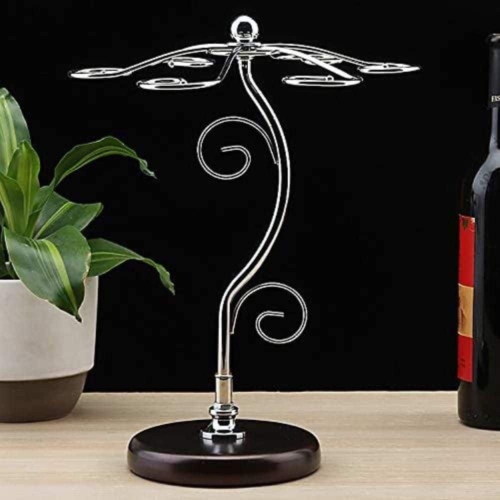 Anqtovp Metal Finish Tabletop Wine Glass Rack Countertop Stemware ...