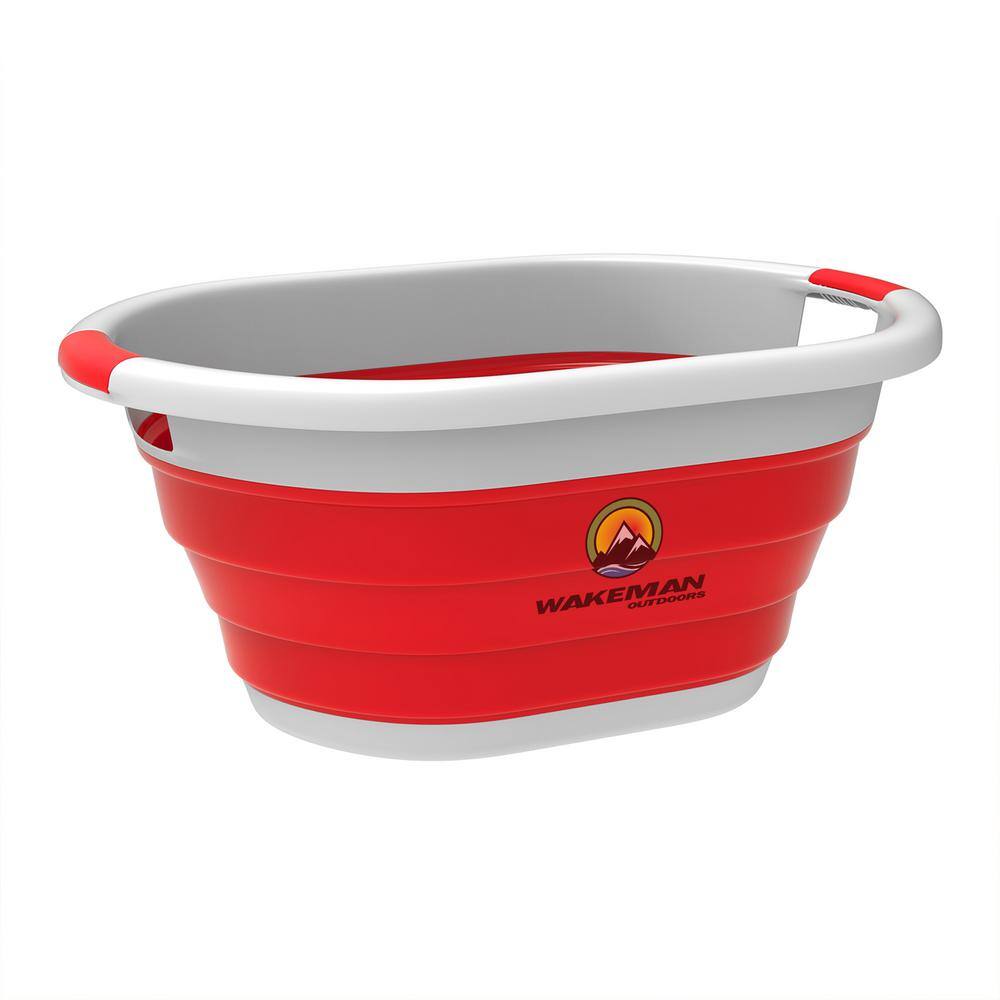 Wakeman Outdoors Red Collapsible Multi-Use Camping Basket with Comfort ...
