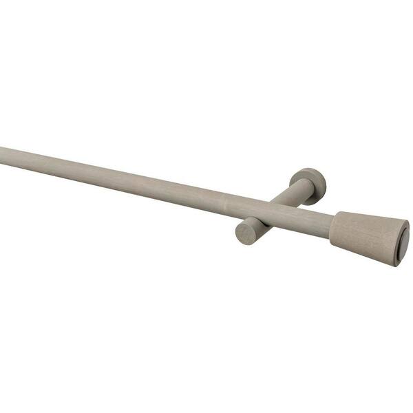 LTL Home Products 63 in. Intensions Single Curtain Rod Kit in Smoke ...
