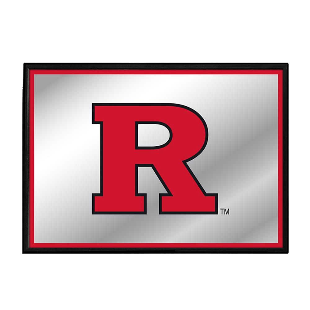 The Fan-Brand 28 in. X 19 in. Rutgers Scarlet Knights Framed Mirrored ...
