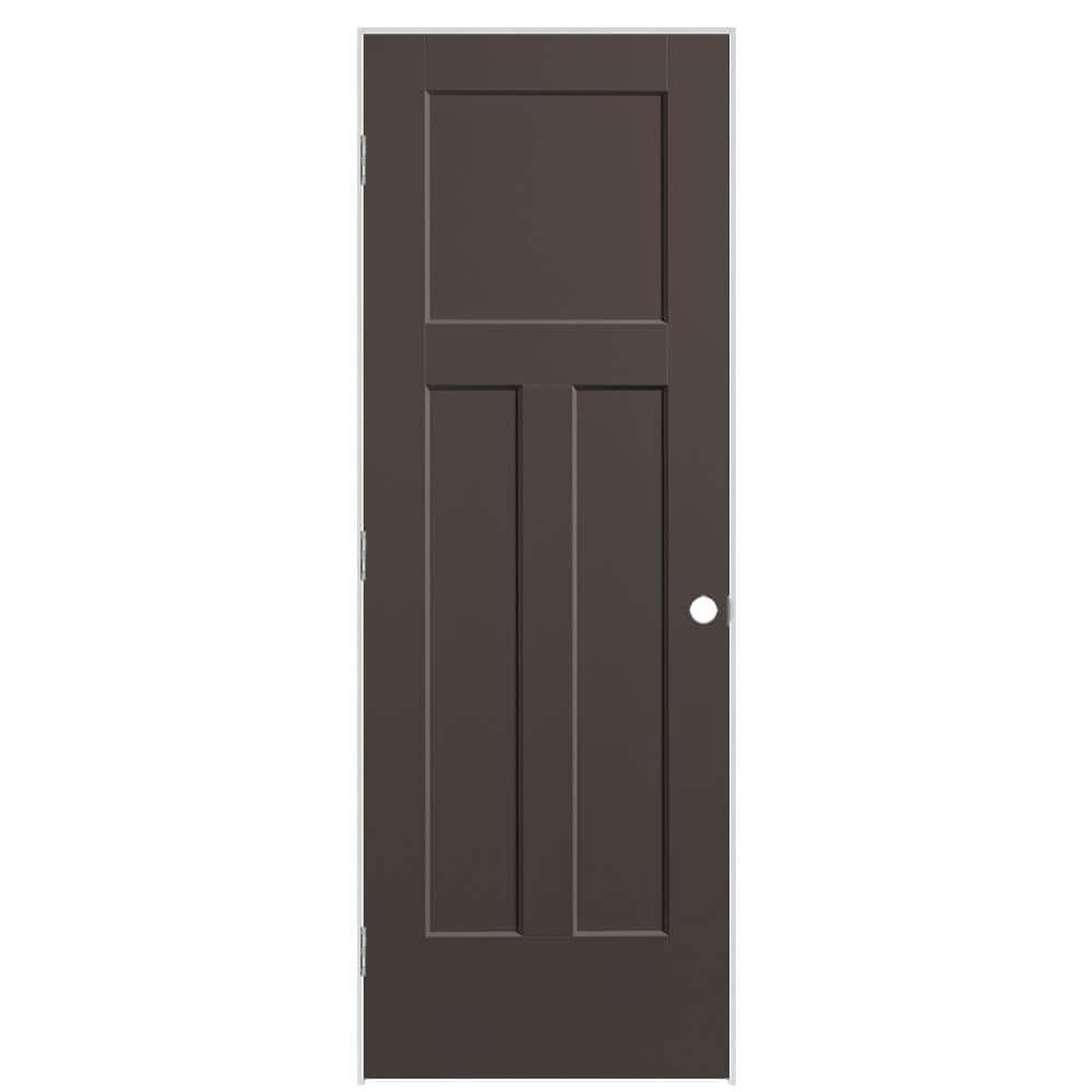 Masonite 28 in. x 80 in. 3-Panel Winslow Right-Hand Solid Core Willow ...