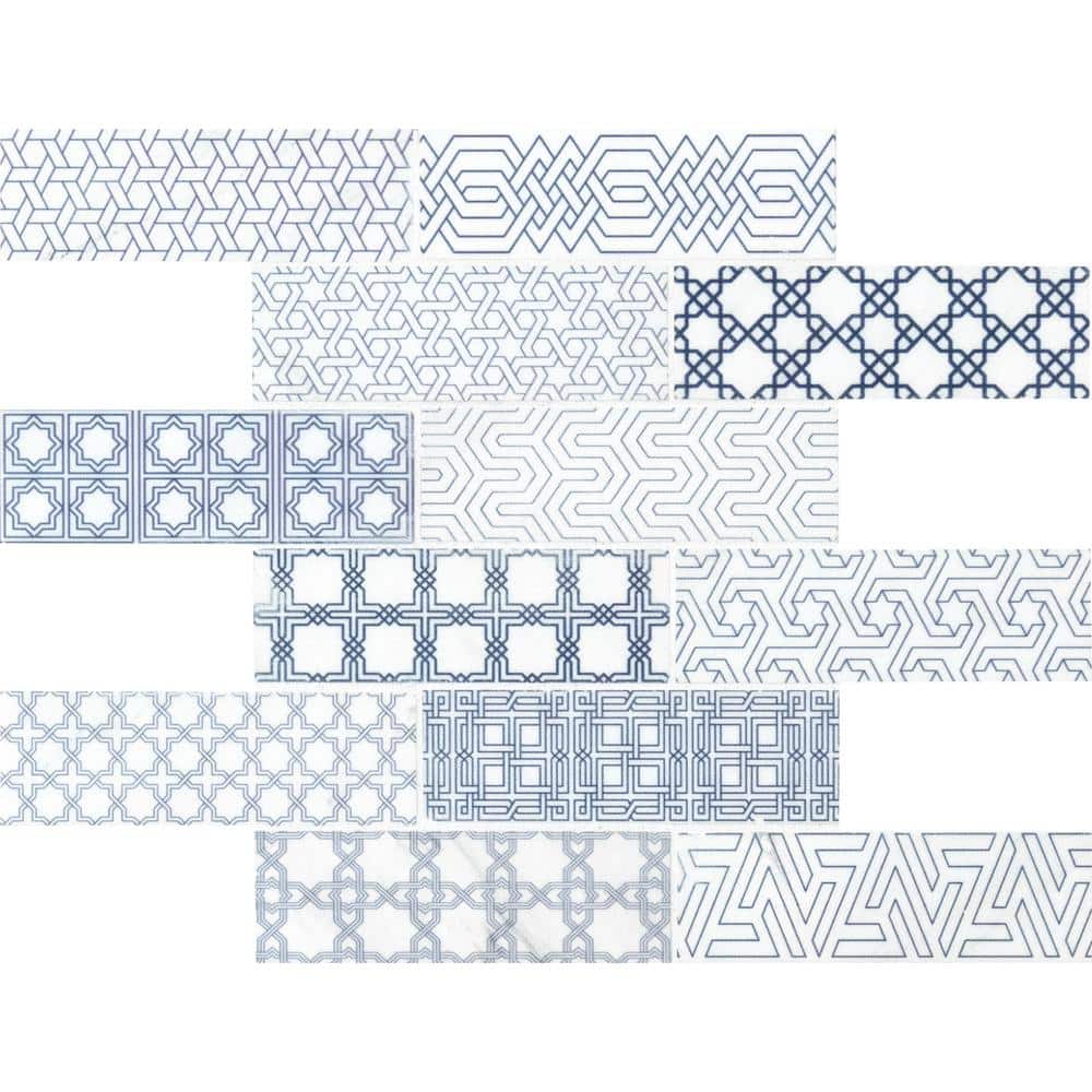 MSI Zouli Zouli Subway 12 in. x 12 in. Honed Marble Mesh-Mounted Floor ...