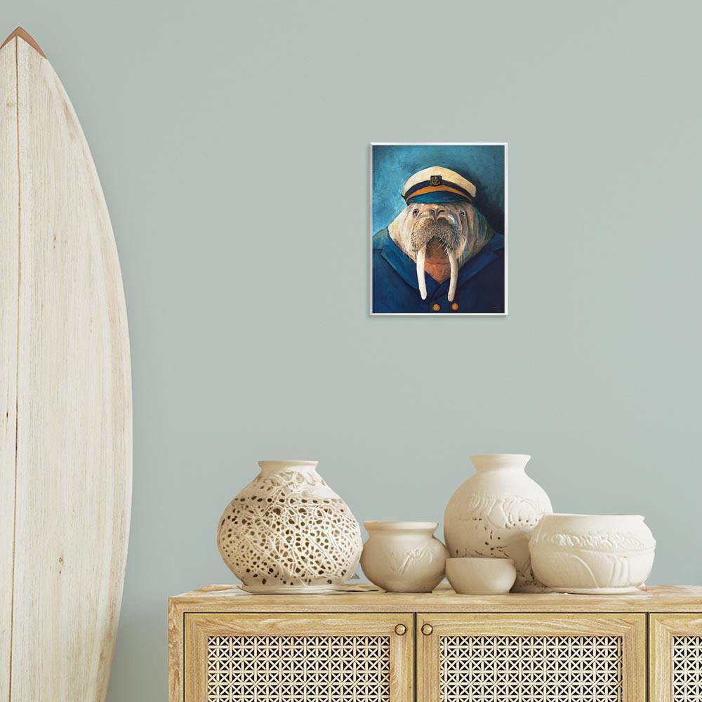 Stupell Industries Sailor Captain Walrus by Kamdon Kreations Unframed ...